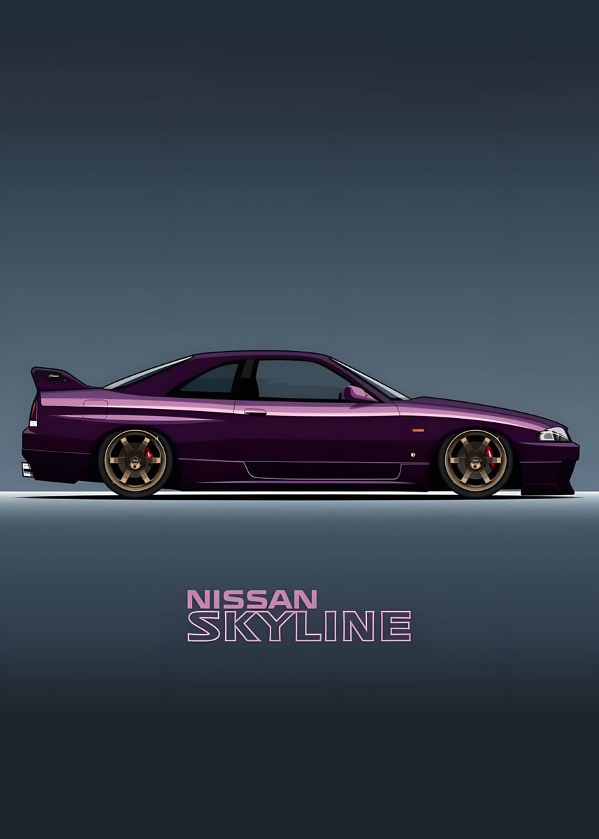 'Nissan Skyline ' Poster, picture, metal print, paint by fatima waalou ...