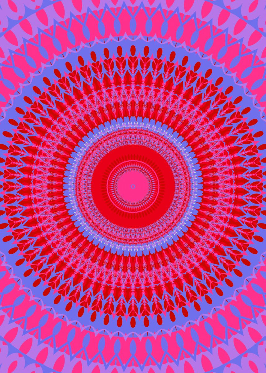 'Vibrant Trippy Mandala' Poster, picture, metal print, paint by ...