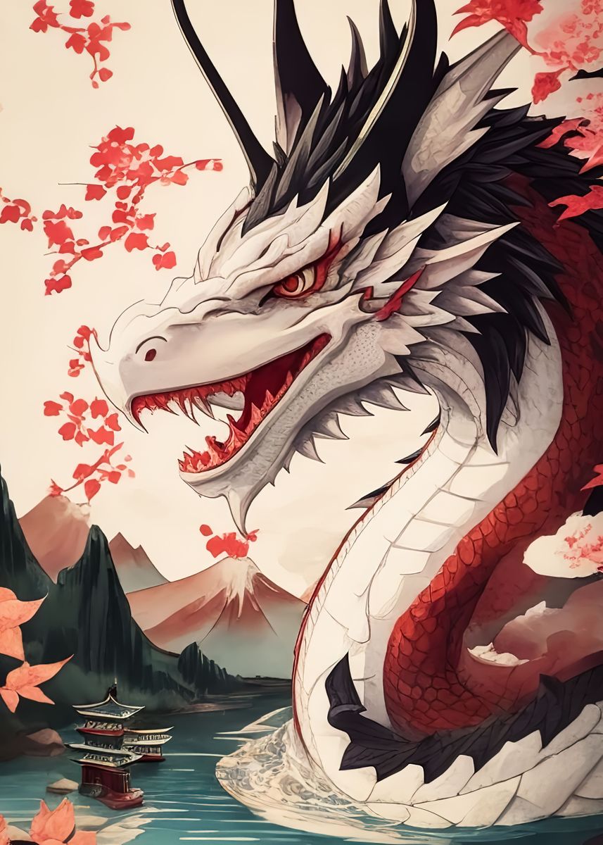 'japanese dragon' Poster, picture, metal print, paint by Daniaal ...