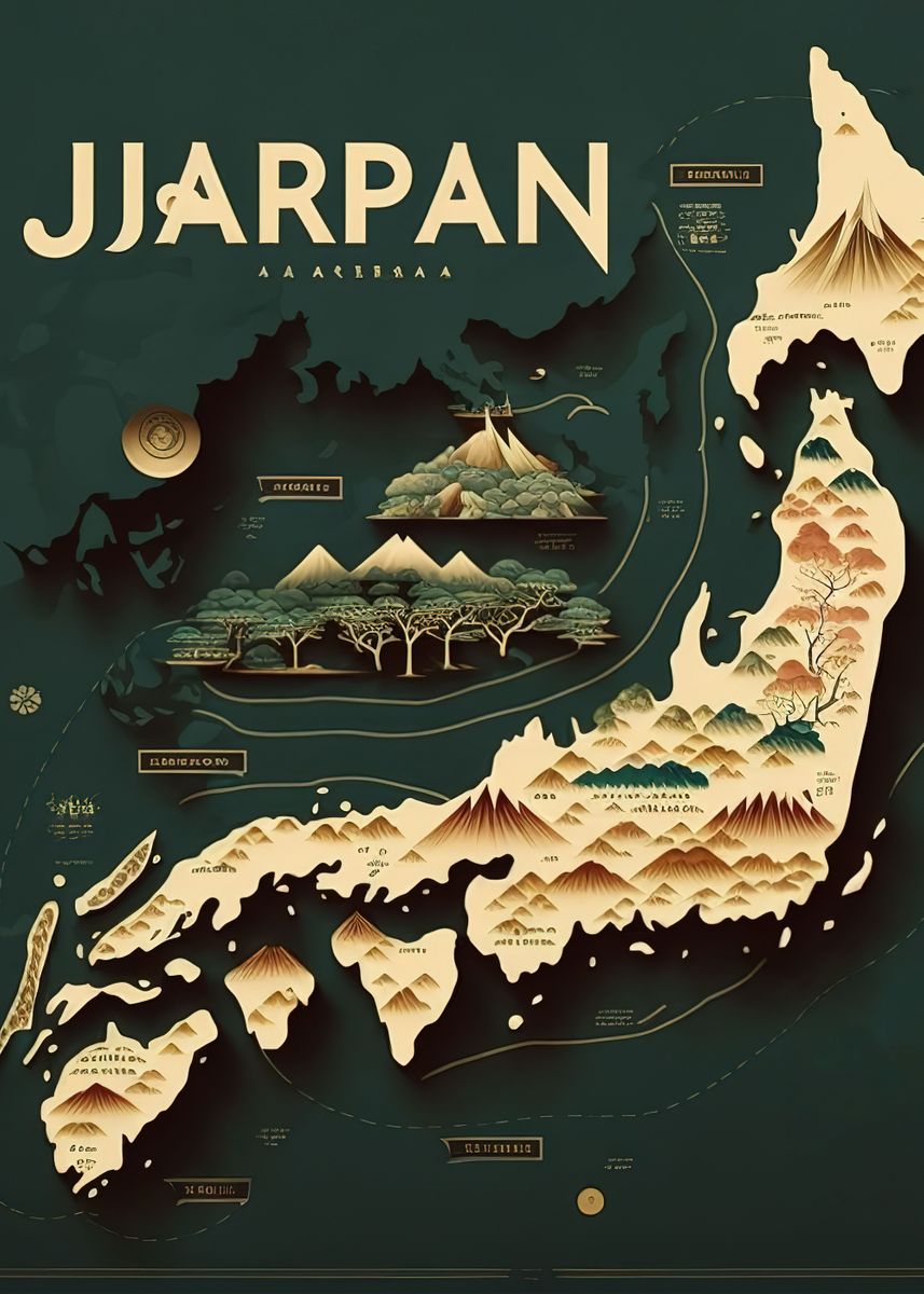 'Japan maps' Poster by Chloe Connelly | Displate