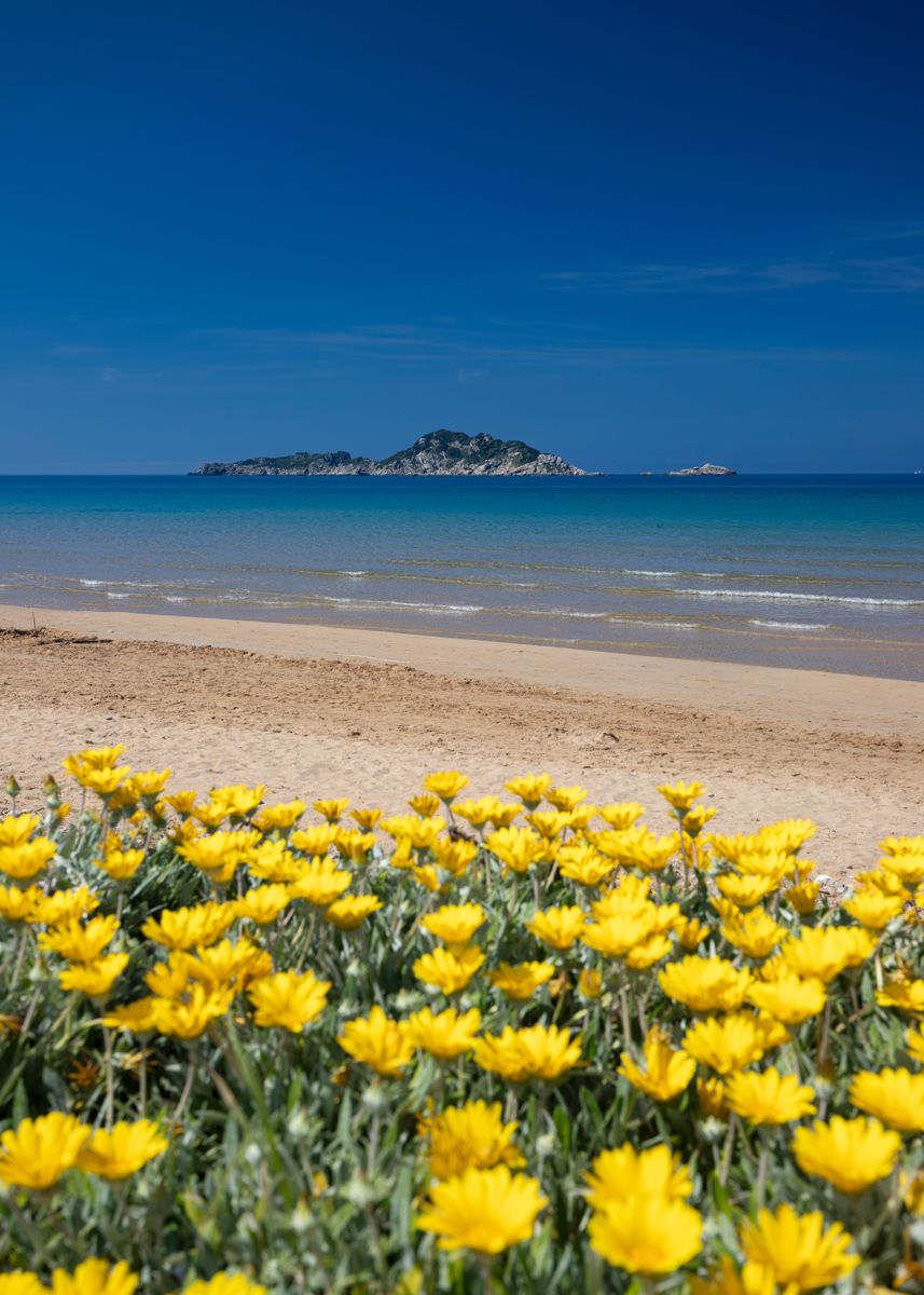 'Seascape in Corfu, Greece' Poster, picture, metal print, paint by ...