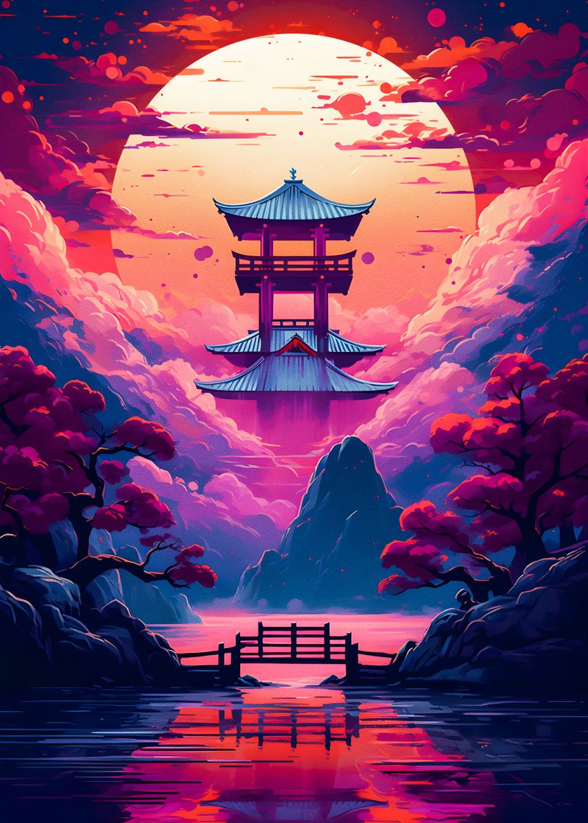 'Colorful painting japanese' Poster, picture, metal print, paint by ...