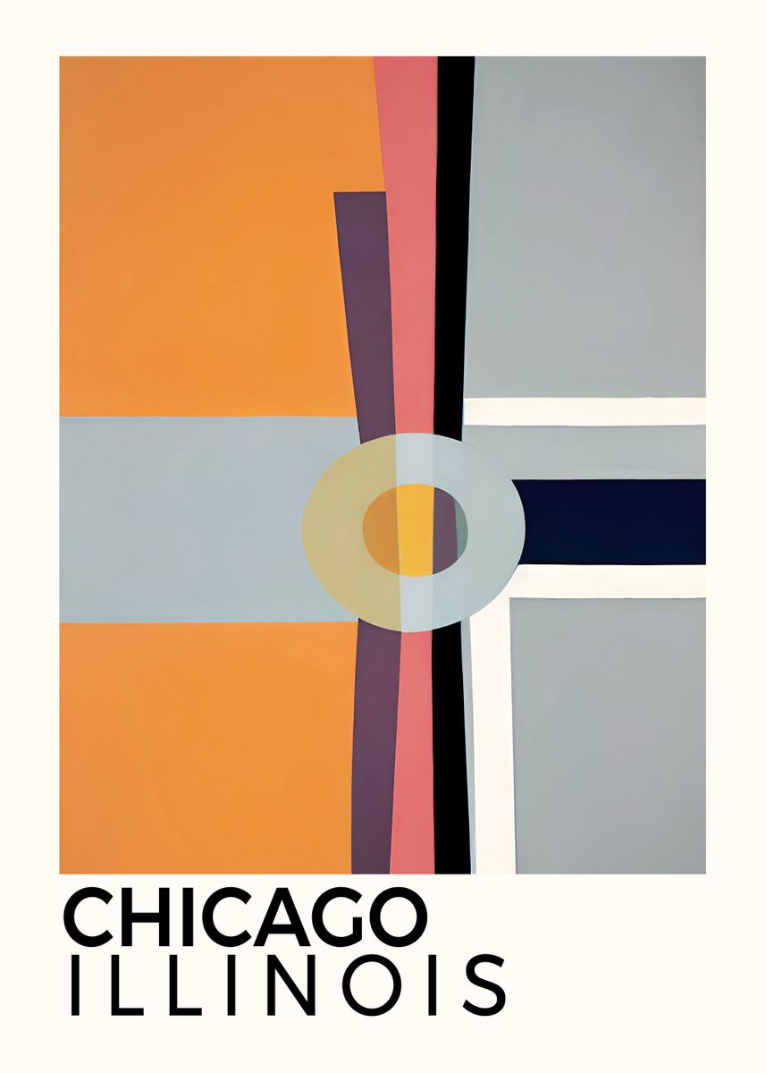 'Chicago Illinois Poster' Poster, picture, metal print, paint by ...