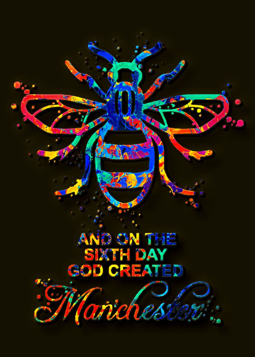 'Manchester Bee' Poster, picture, metal print, paint by Denis Siggers ...