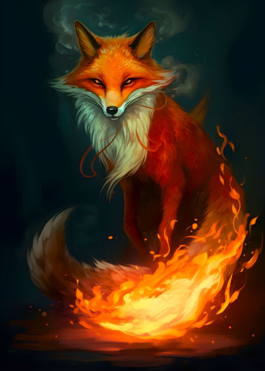 'Fox Spirit' Poster, picture, metal print, paint by Marcelo Vieira ...