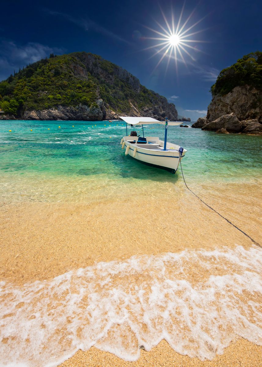 'Seascape in Corfu, Greece' Poster, picture, metal print, paint by ...