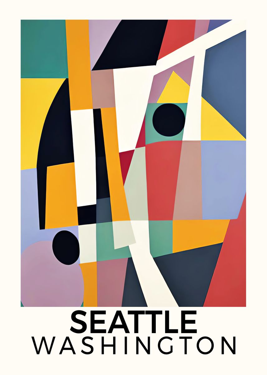 'Seattle Washington' Poster, picture, metal print, paint by HyggeStudio ...