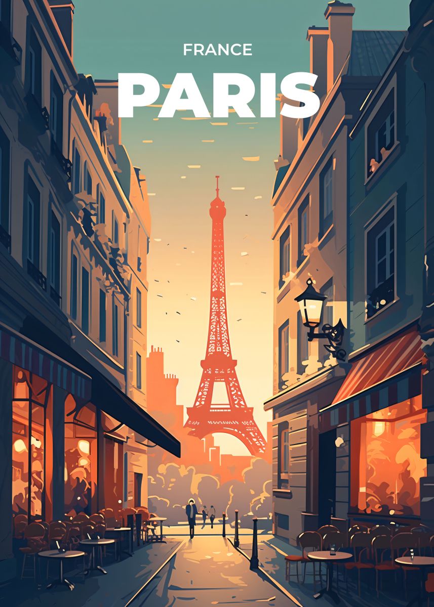 'Paris Minimalistic City' Poster, picture, metal print, paint by Moran ...