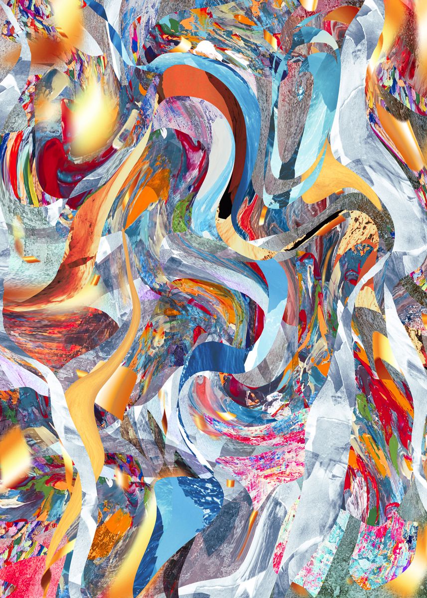 'Abstract collage' Poster, picture, metal print, paint by Larisa ...