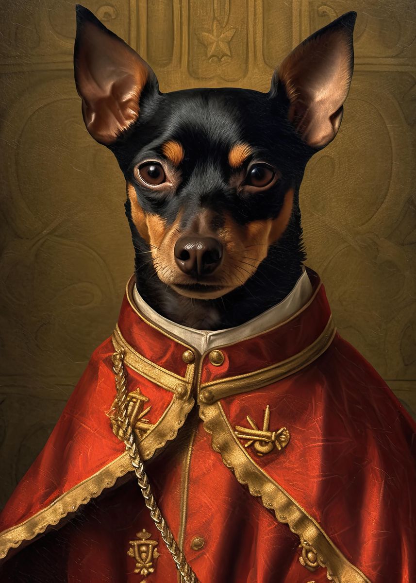 'Miniature Pinscher Pope' Poster by PetPrints | Displate