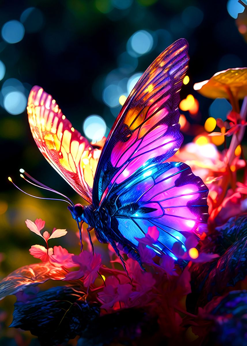 'Colorful Butterfly' Poster, picture, metal print, paint by minh doan ...