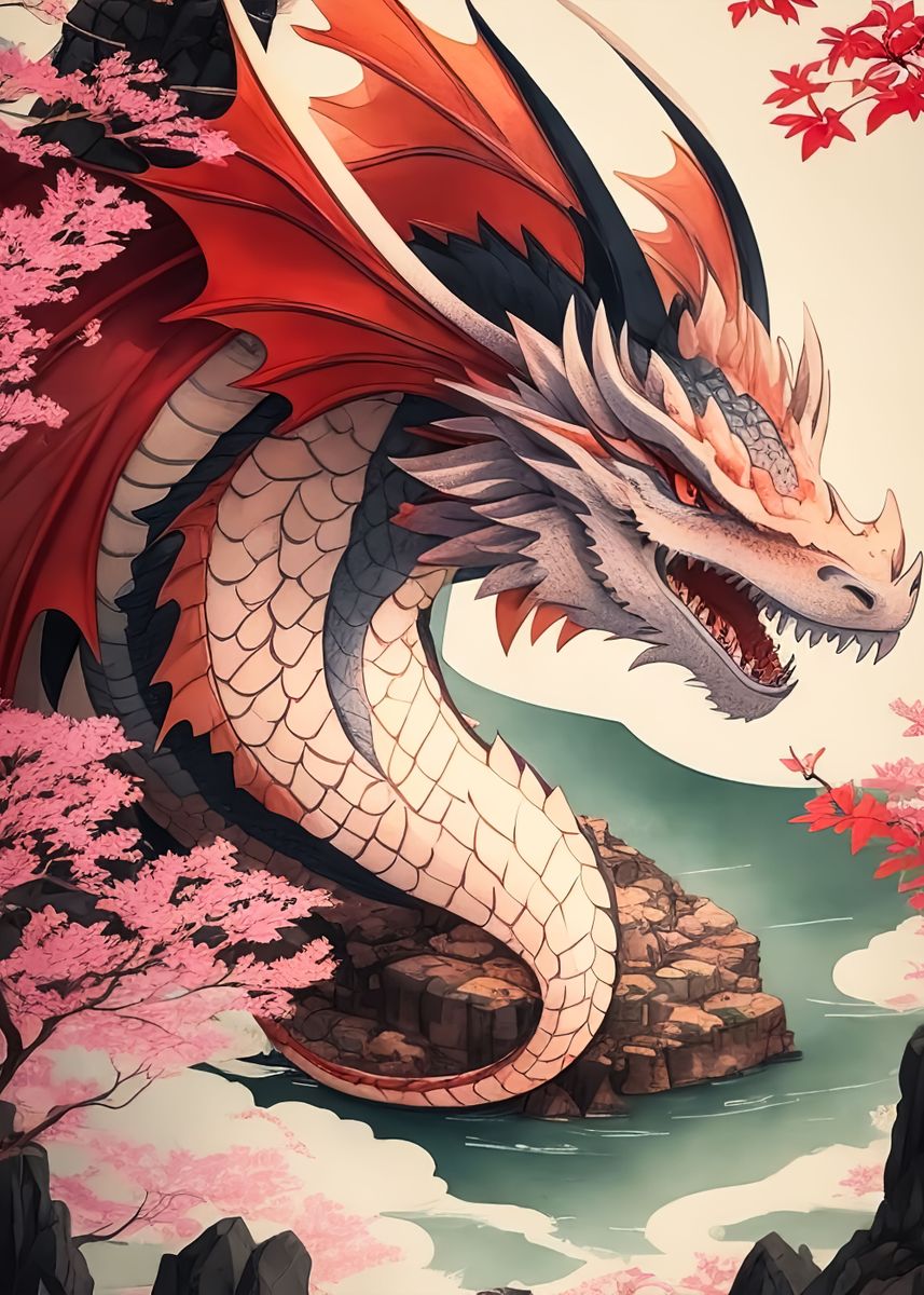 'japanese dragon' Poster by Daniaal Odonnell | Displate