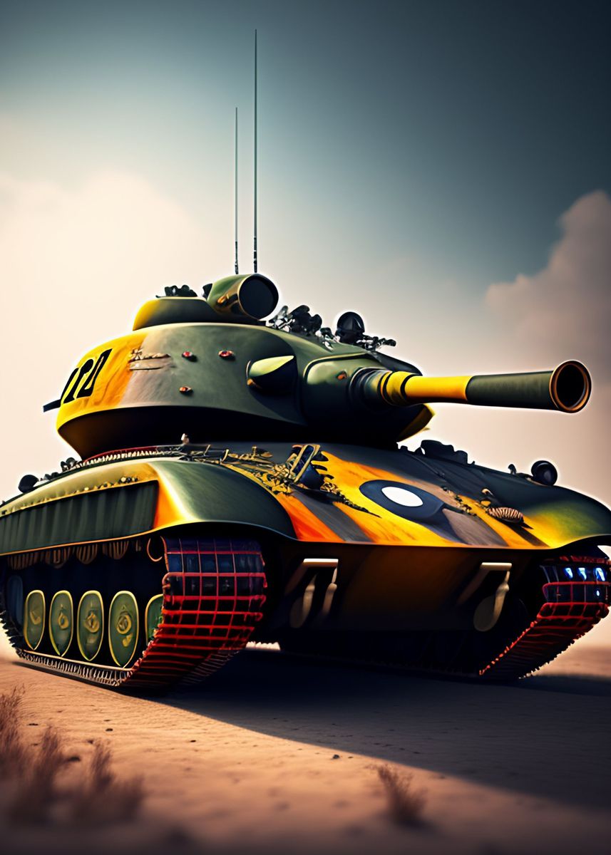 'green cute tank' Poster, picture, metal print, paint by GARFTE LE ...