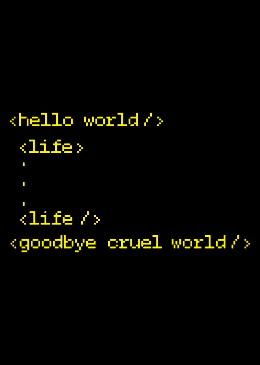 'hello world' Poster, picture, metal print, paint by nur dedek | Displate