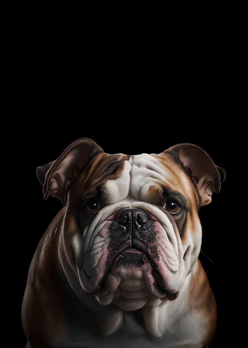 'Bulldog Dog Portrait' Poster, picture, metal print, paint by Vicky ...