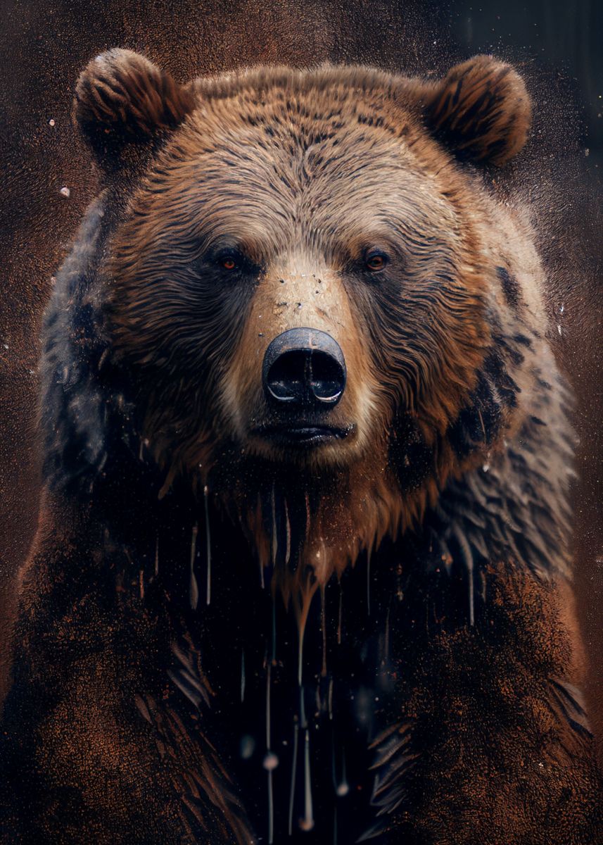 'The Grizzly Bear' Poster, picture, metal print, paint by CBrook | Displate