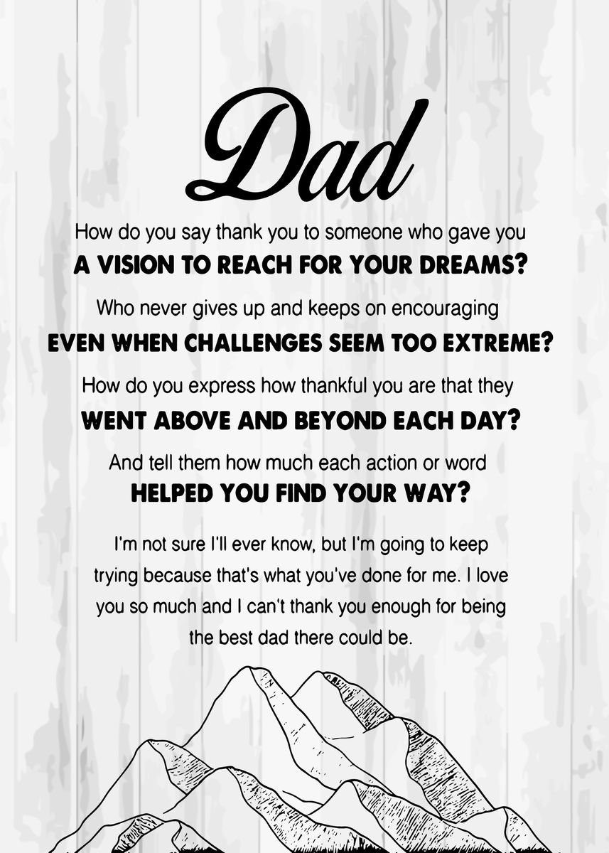 'Dad motivational quotes' Poster, picture, metal print, paint by Loves ...