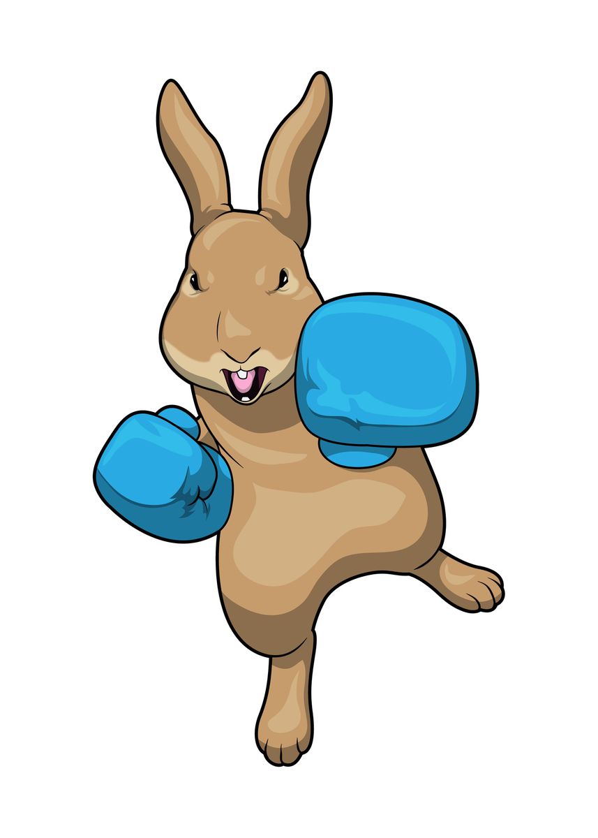 'Rabbit Boxer Boxing gloves' Poster, picture, metal print, paint by Markus Schnabel | Displate