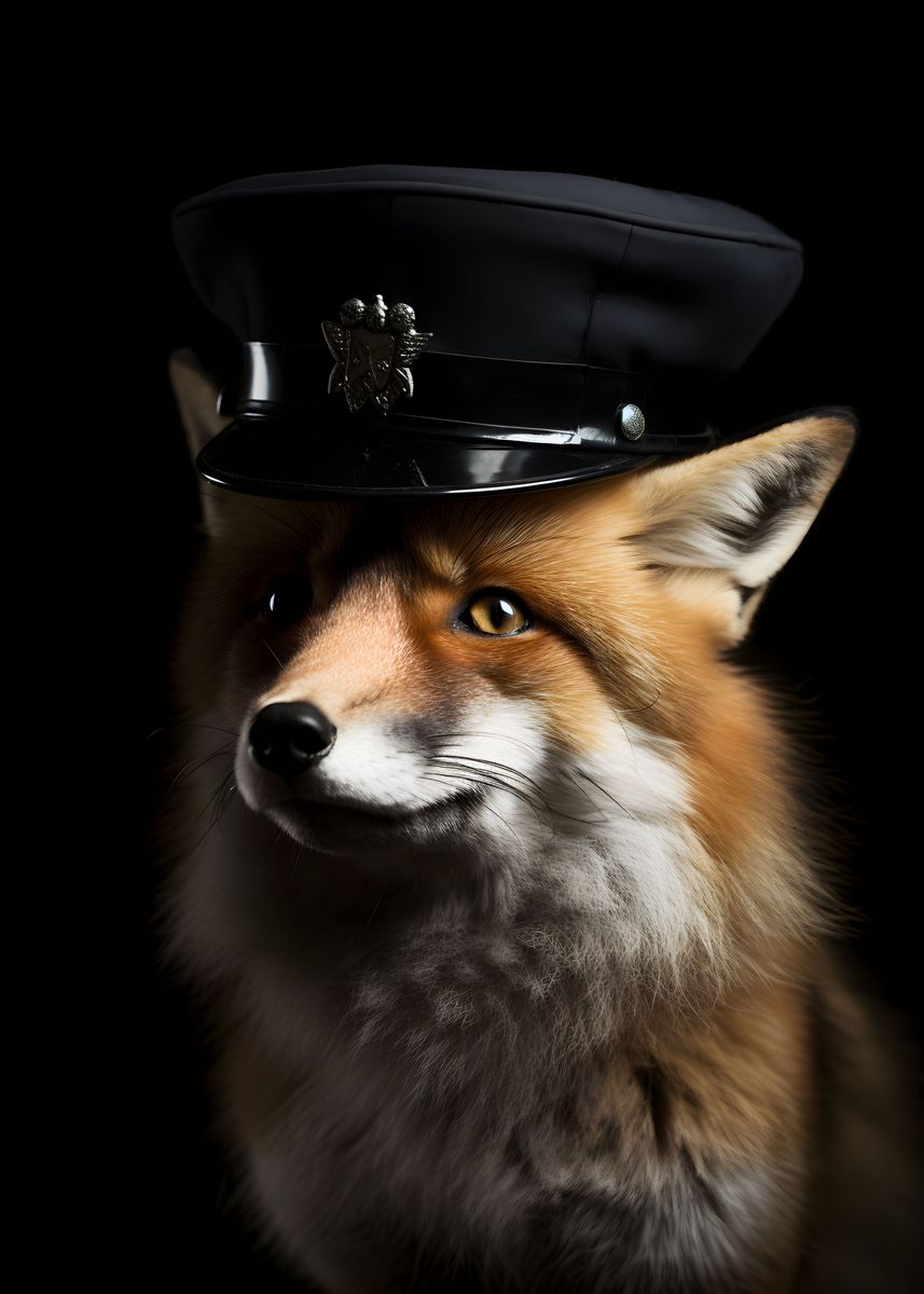 'Police Officer Fox' Poster, picture, metal print, paint by Makadur ...
