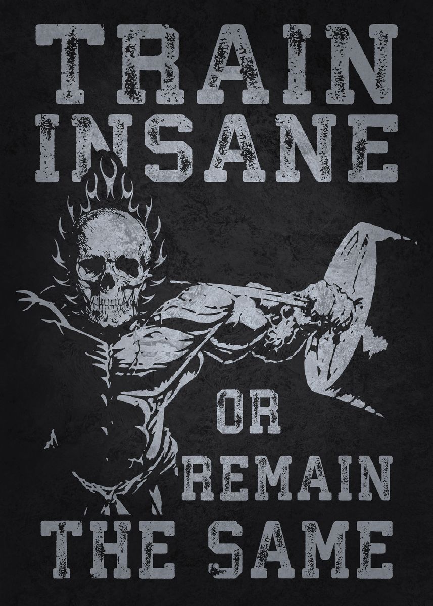 'Train Insane Squat' Poster, picture, metal print, paint by CHAN | Displate