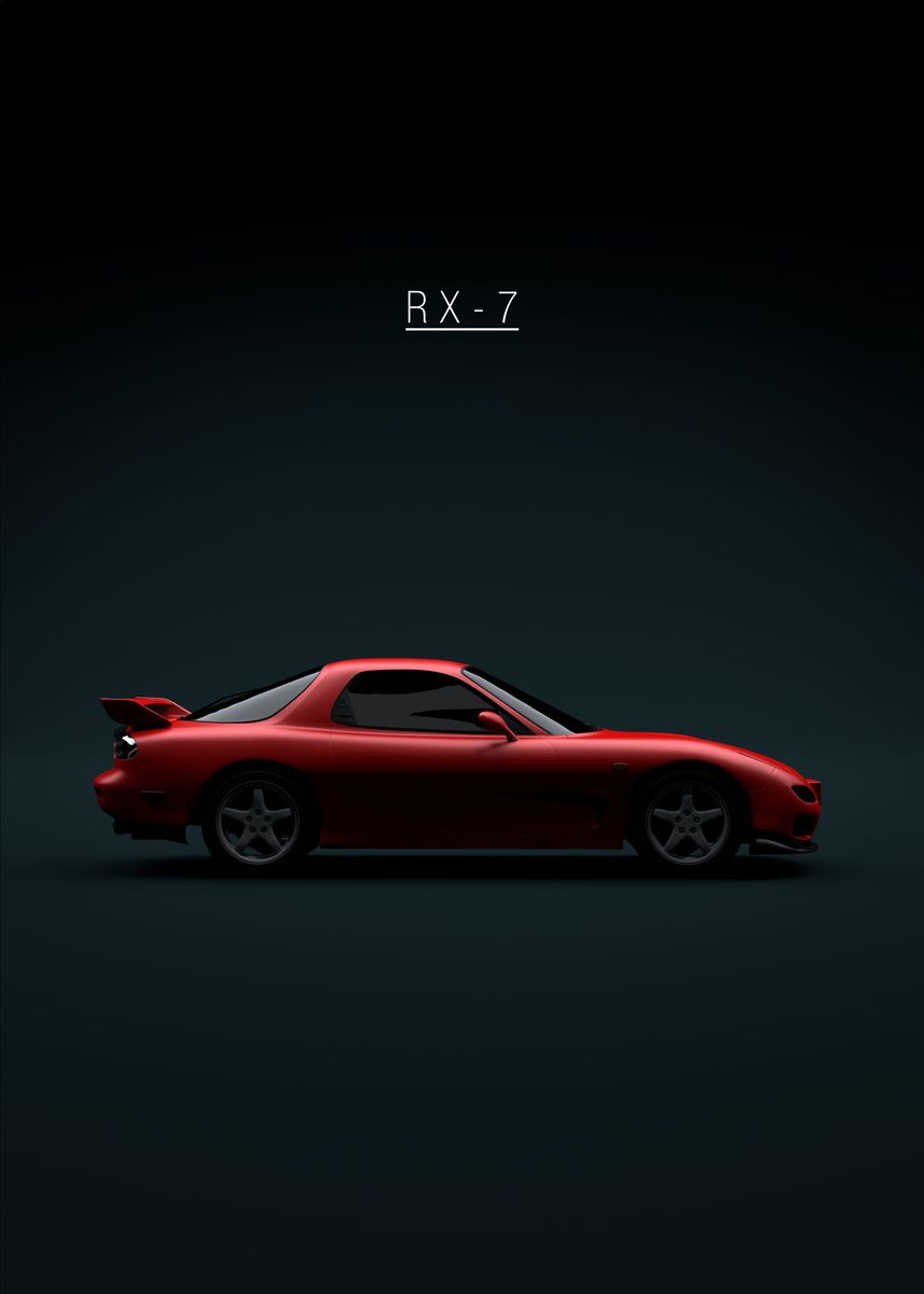 'Mazda RX7 1999 Red ' Poster, picture, metal print, paint by 21 MXM ...