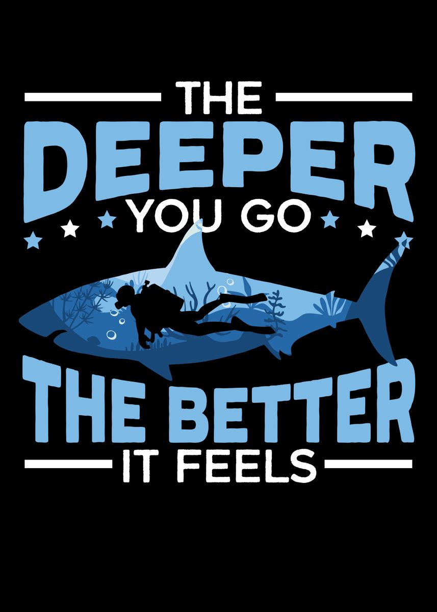'Scuba Diving Freediving' Poster, picture, metal print, paint by NAO ...