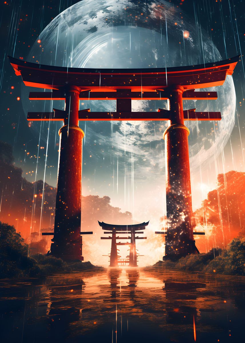 'Japan Shinto Torii Gate' Poster, picture, metal print, paint by Tracy ...