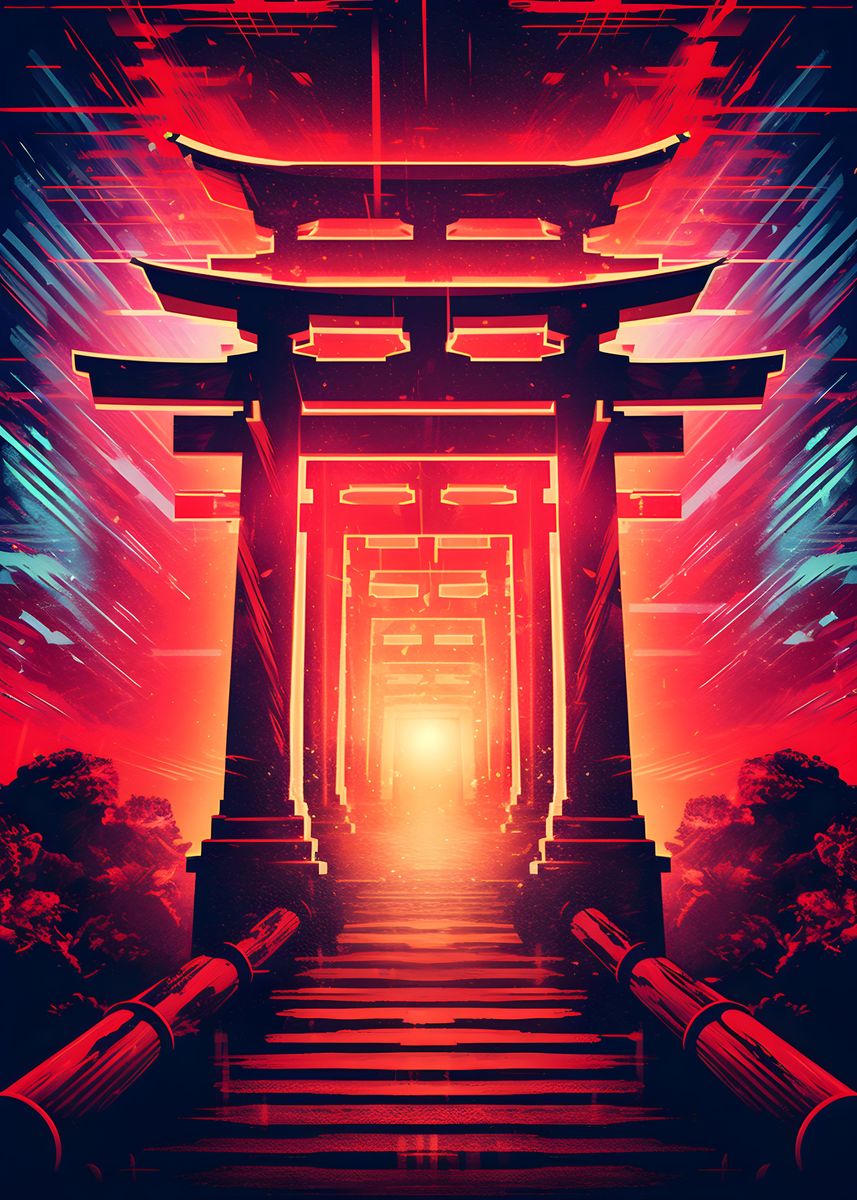 'Japan Shinto Torii Gate' Poster, picture, metal print, paint by Tracy ...