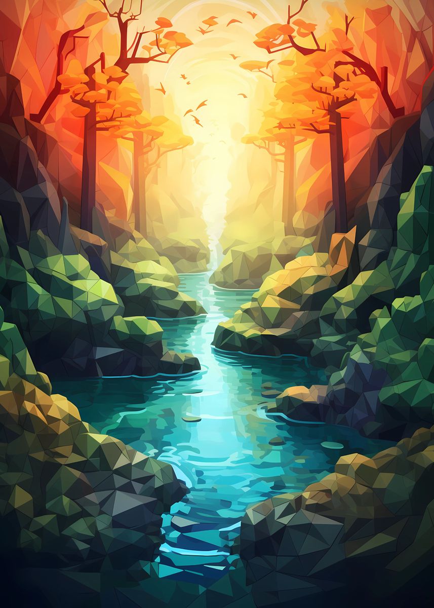 'Waterfall' Poster, picture, metal print, paint by Brian Midnite | Displate