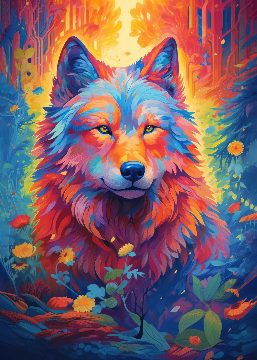 'Wolf Art Series Style 12' Poster, picture, metal print, paint by ...