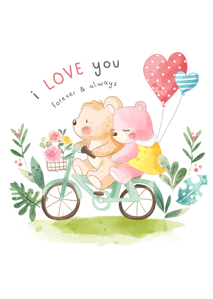 'Cute cartoon bear' Poster, picture, metal print, paint by Lloyd Studio ...