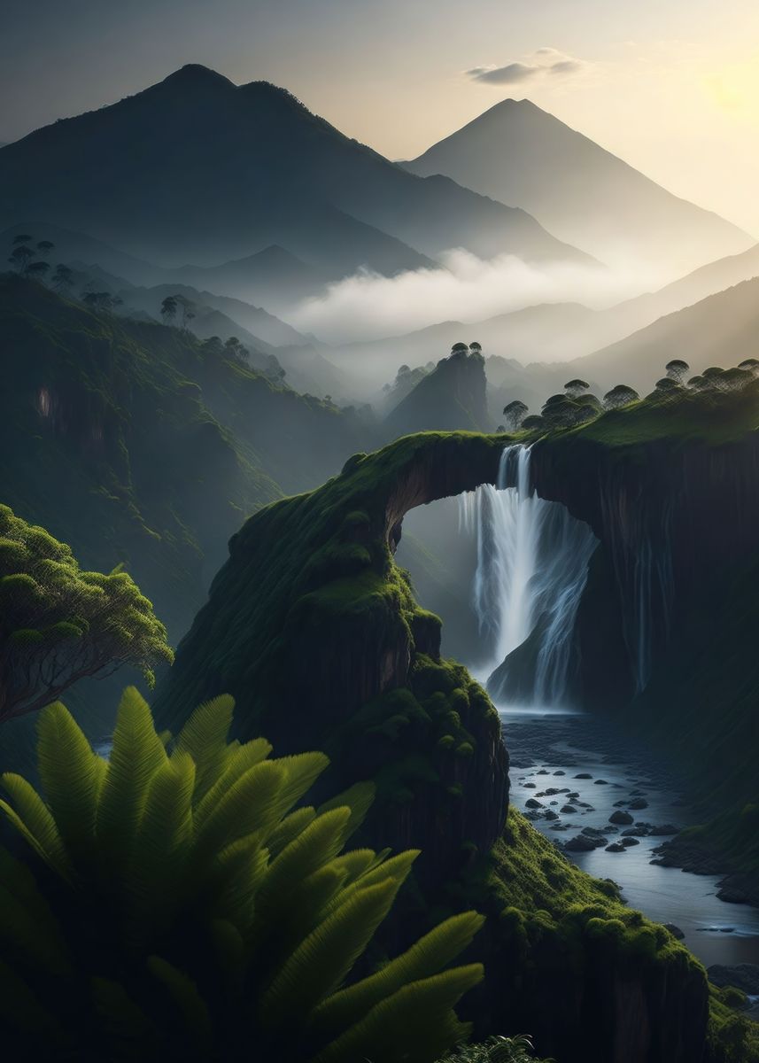 'mountains moist' Poster, picture, metal print, paint by RonnieArts ...