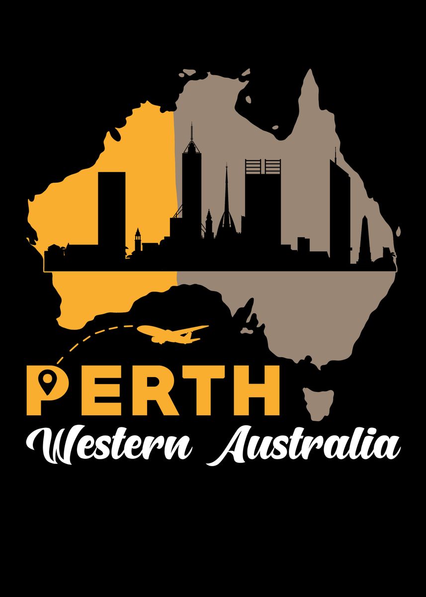 'Perth Western Australia' Poster, picture, metal print, paint by ...