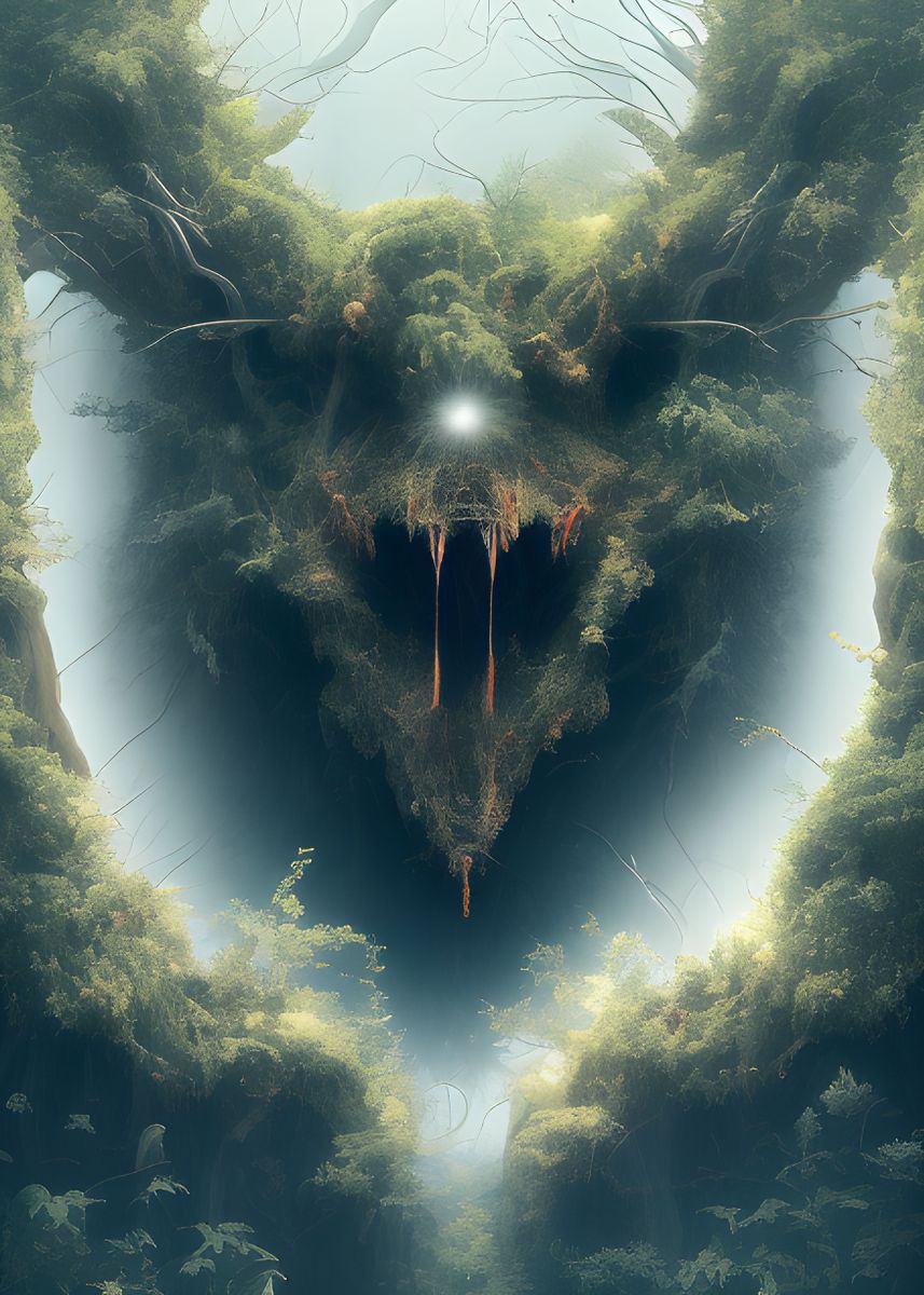 'Forest Monster Fantasy' Poster, picture, metal print, paint by ...