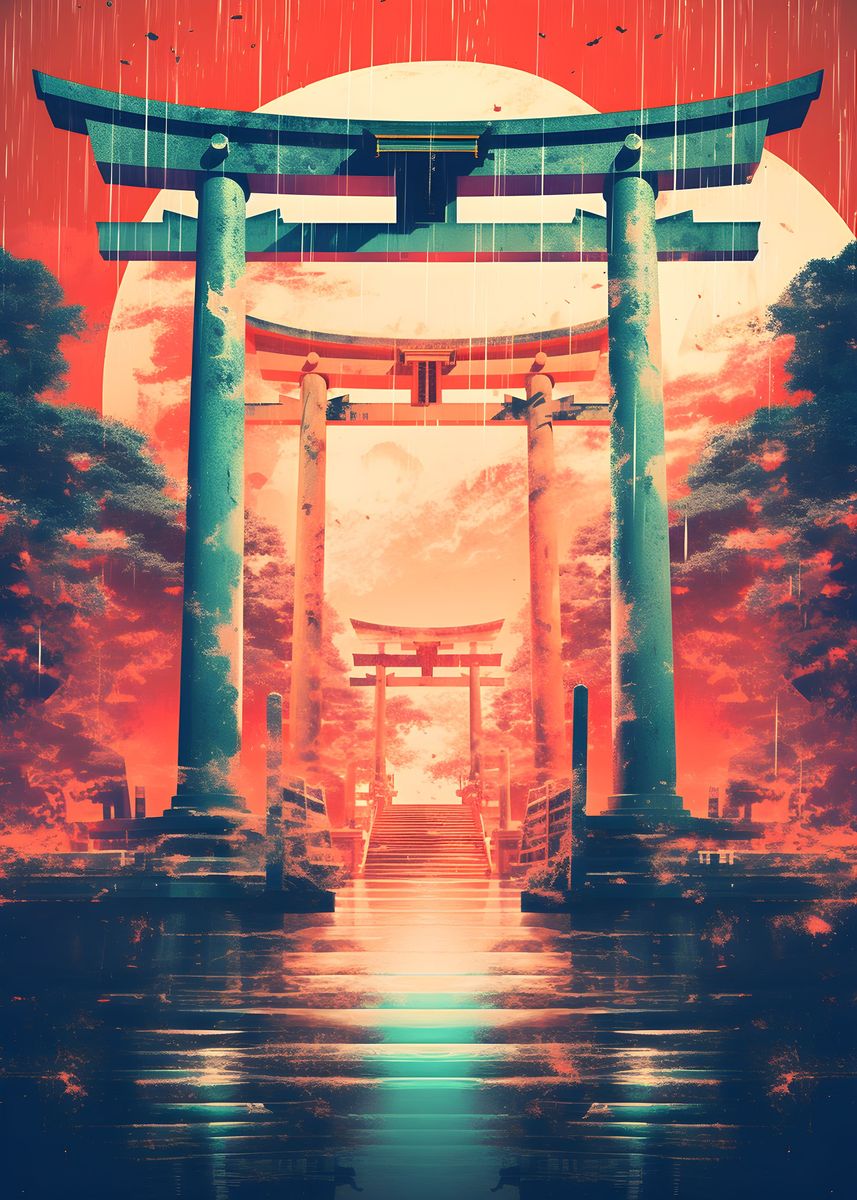'Japan Shinto Torii Gate' Poster, picture, metal print, paint by Tracy ...
