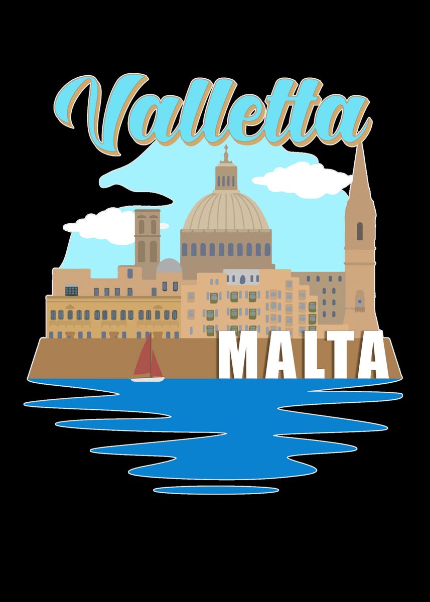 'Valletta Malta Souvenir' Poster, picture, metal print, paint by ...