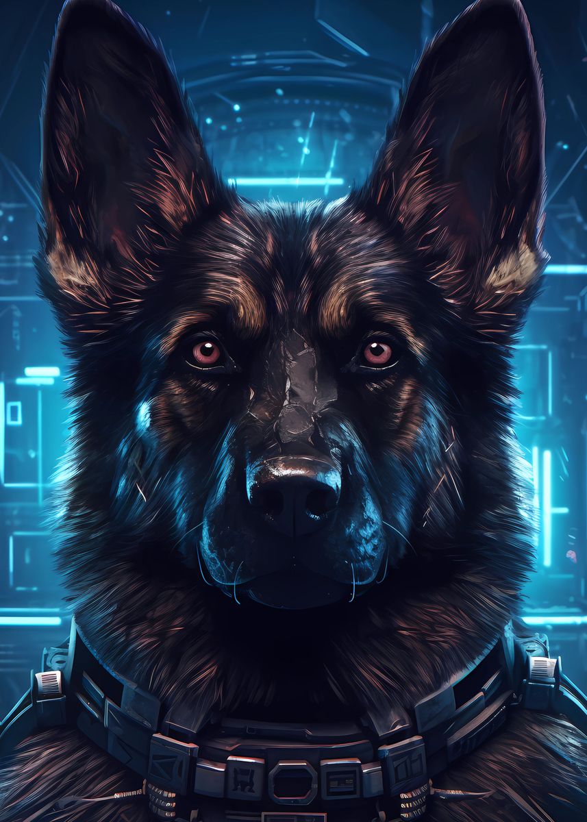 'German Shepherd' Poster, picture, metal print, paint by BlackBook ...