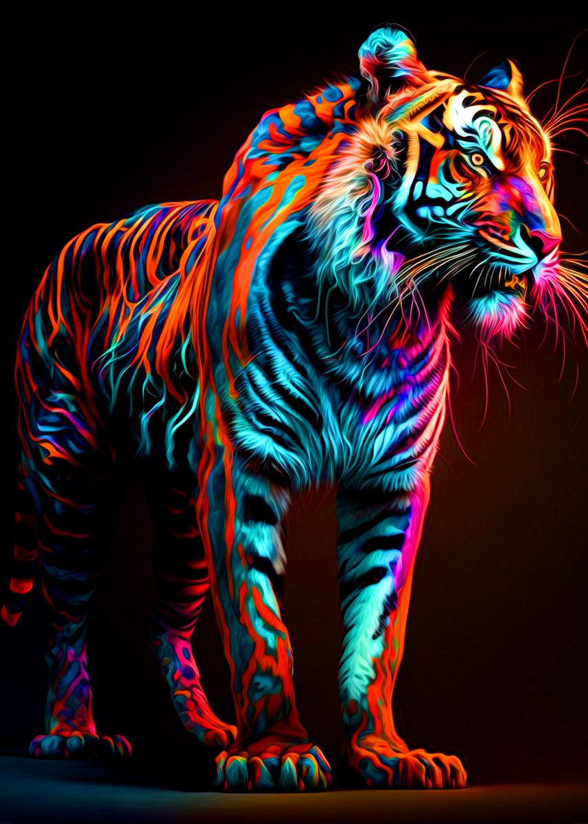 'Colorful Tiger' Poster, picture, metal print, paint by thanh tras ...