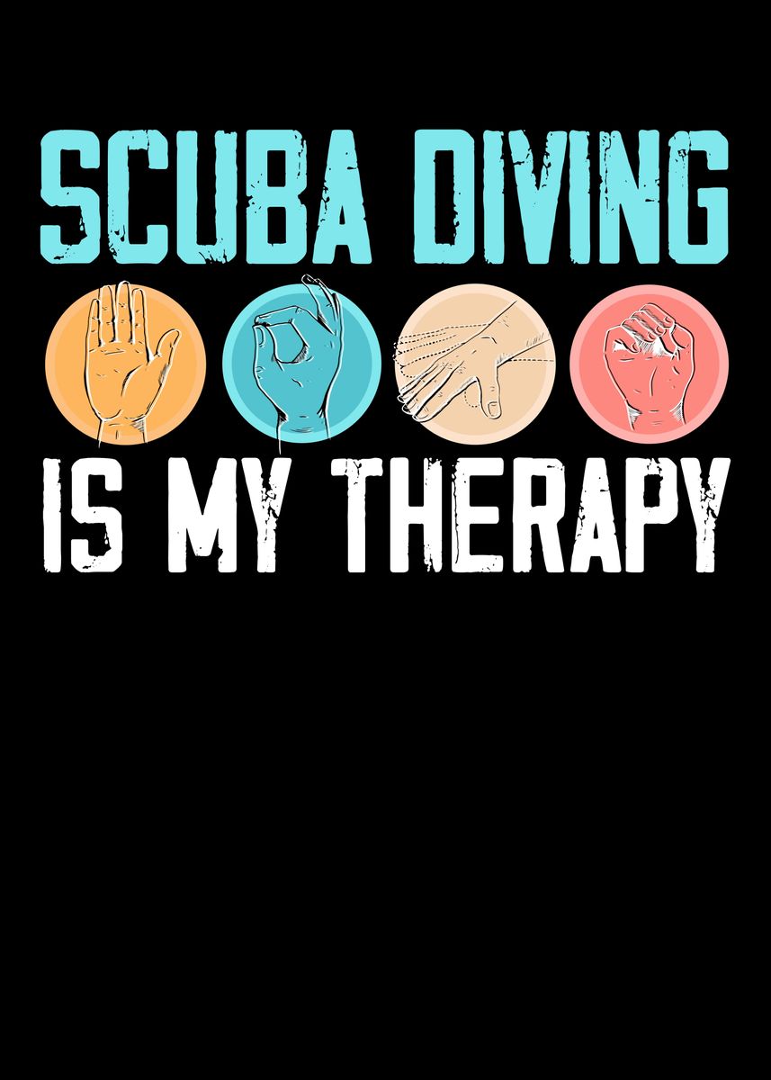 'Scuba Diving Freediving' Poster, picture, metal print, paint by NAO ...