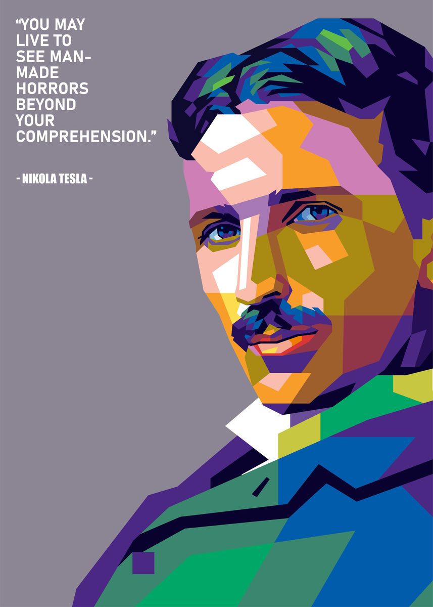 'Nikola Tesla' Poster, picture, metal print, paint by Erick Sato | Displate
