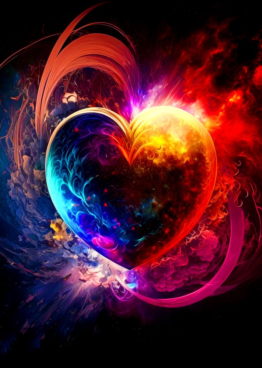 'Colorful Heart' Poster, picture, metal print, paint by LUONG HUY ...