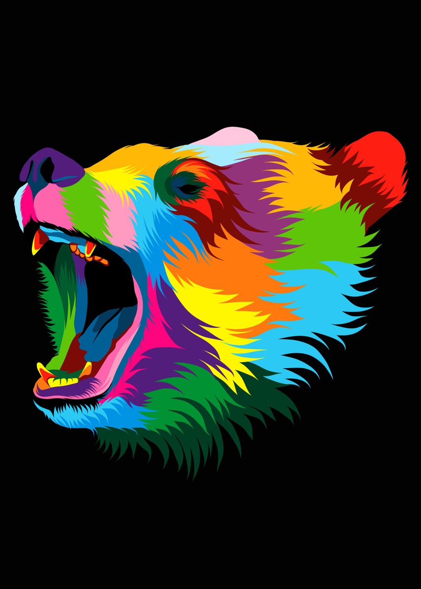 'Abstract bear head' Poster by Le Duc Hiep | Displate