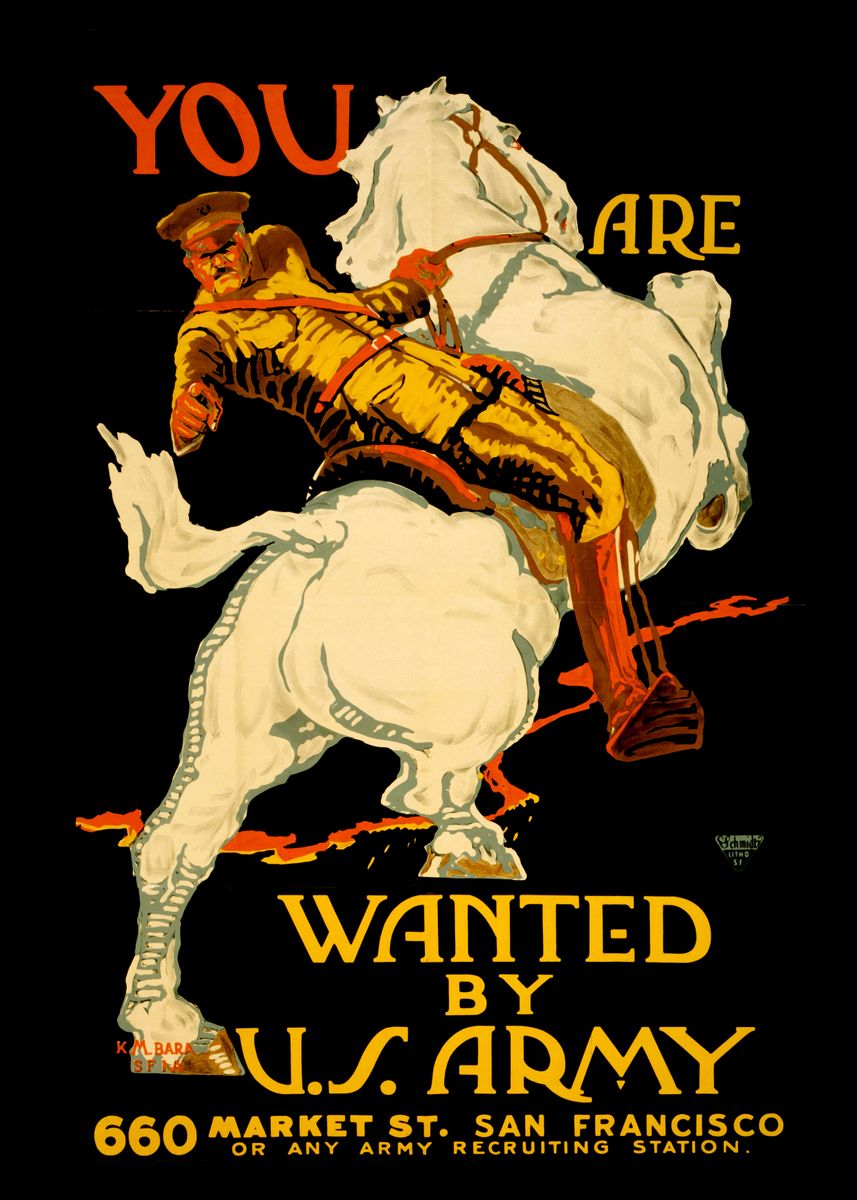 'US army poster WW1' Poster, picture, metal print, paint by Broken ...