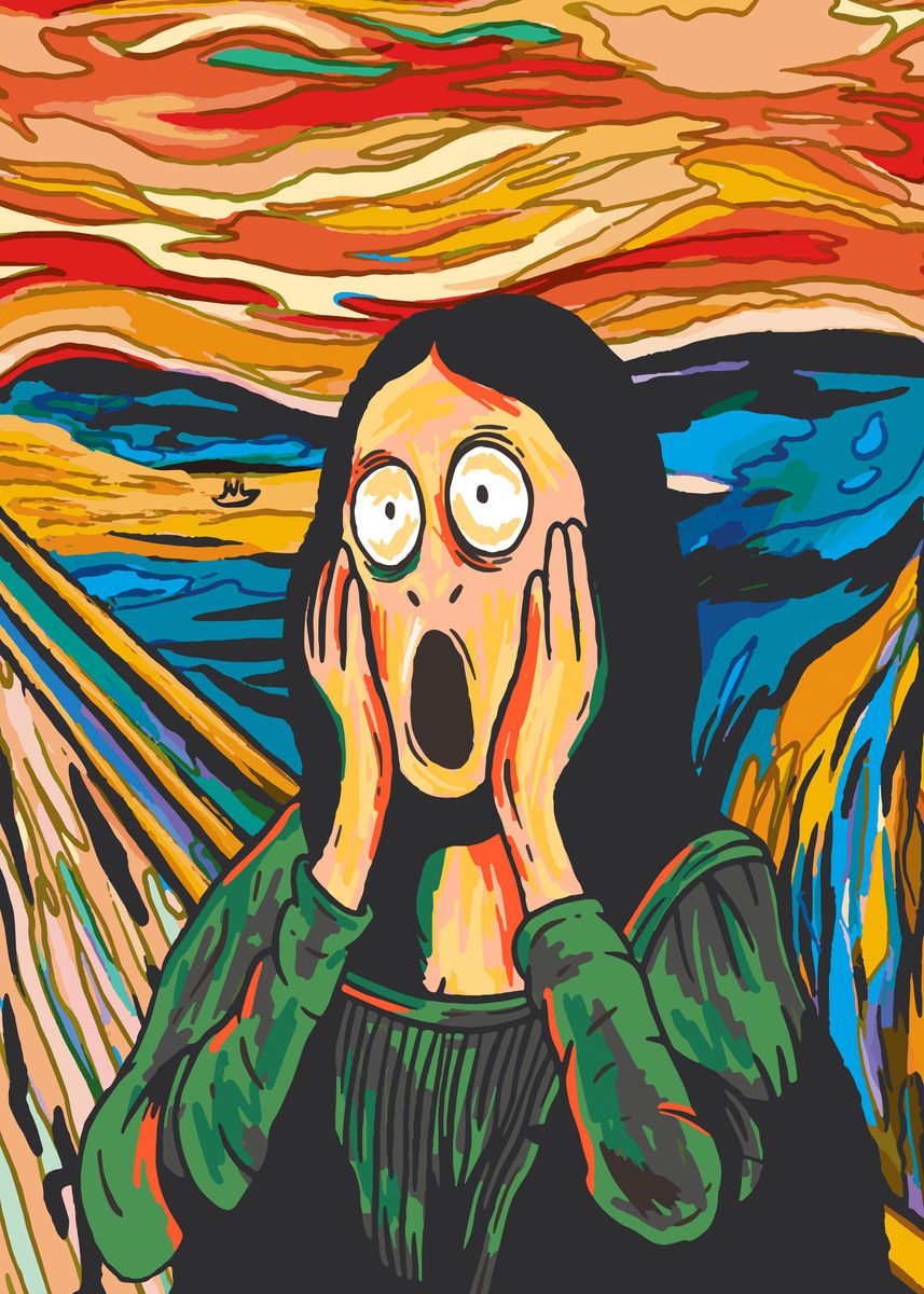 'Mona Lisa The scream ' Poster, picture, metal print, paint by Simon ...