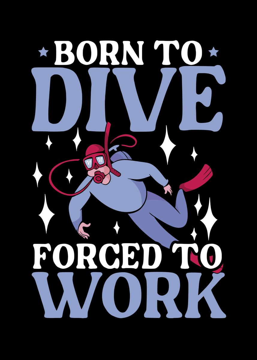 'Scuba Diving Freediving' Poster, picture, metal print, paint by NAO ...