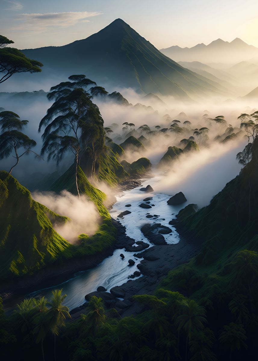 'beautiful landscape' Poster, picture, metal print, paint by RonnieArts ...