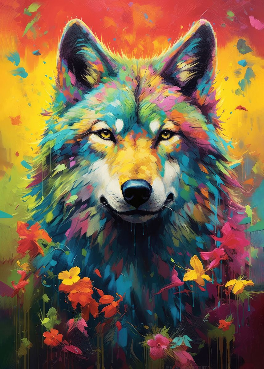 'Wolf Art Series Style 13' Poster, picture, metal print, paint by ...