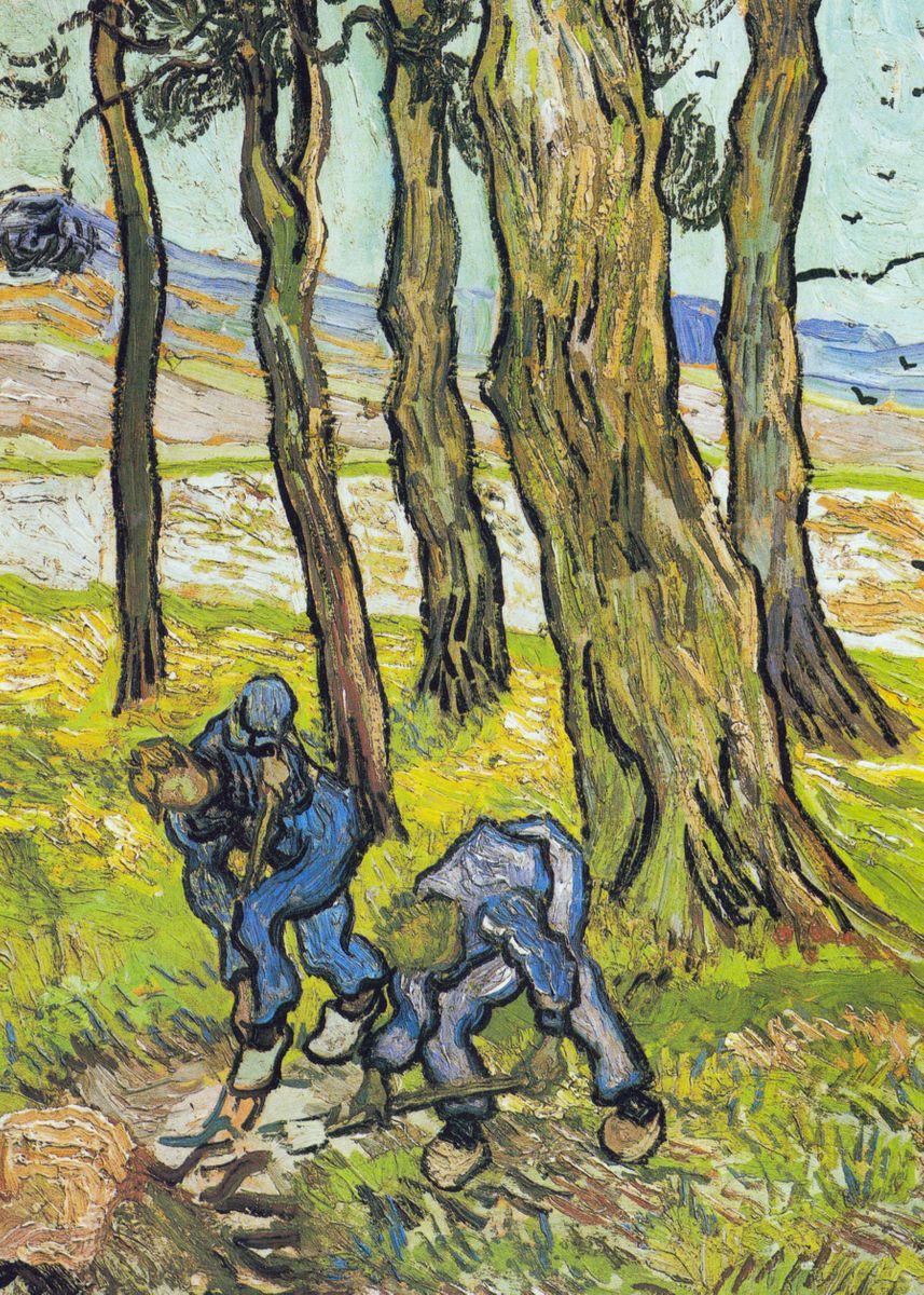 'Two Diggers among Trees' Poster, picture, metal print, paint by ...