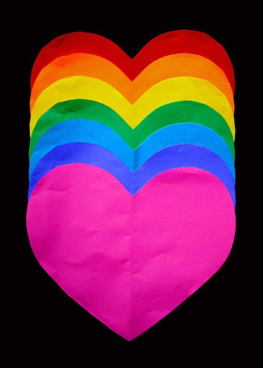 'Rainbow Love ' Poster, picture, metal print, paint by Big City | Displate