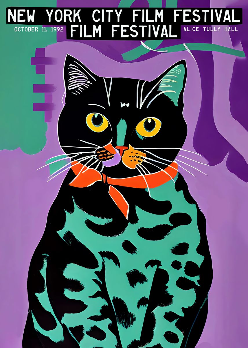 'NYC Film Festival' Poster, picture, metal print, paint by BluePinkPanther | Displate